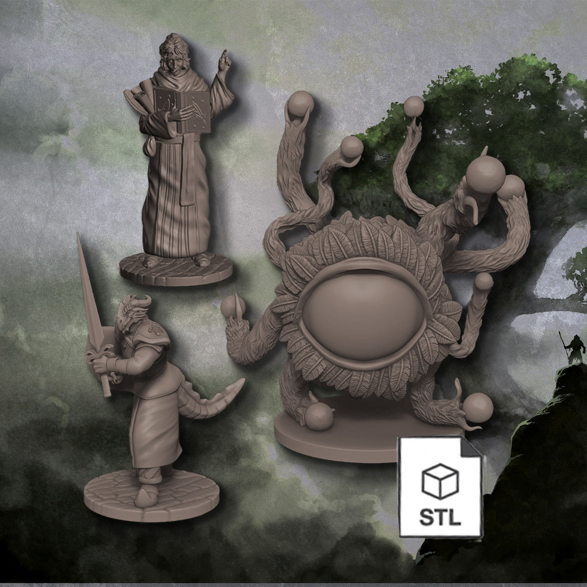 Heretic, Scribe, and Seraphic Seer – STL Bundle – Eventyr Games